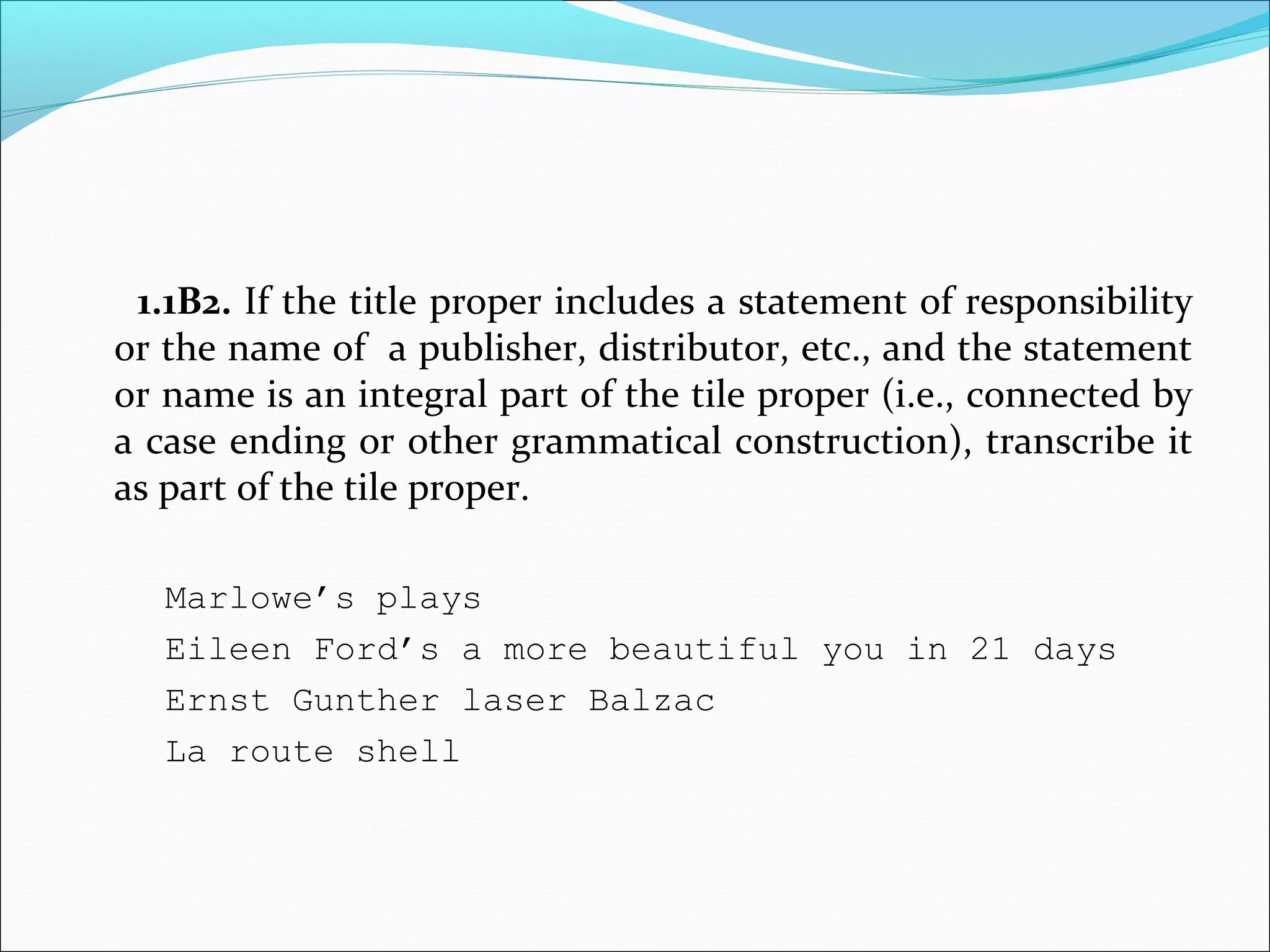 AACR2 8 Areas of Bibliographic Description | PPT