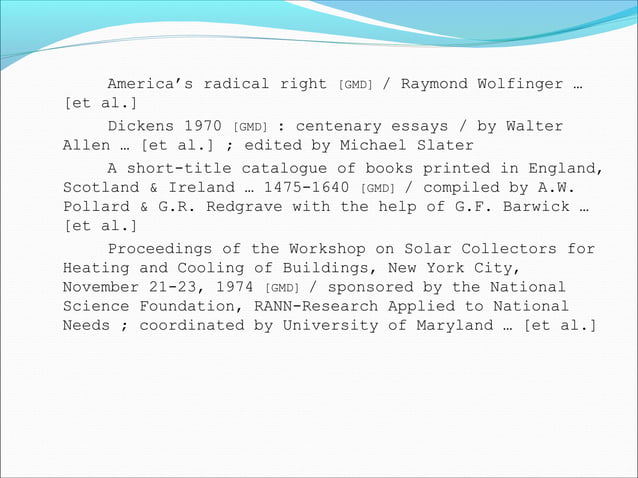 AACR2 8 Areas of Bibliographic Description | PPT