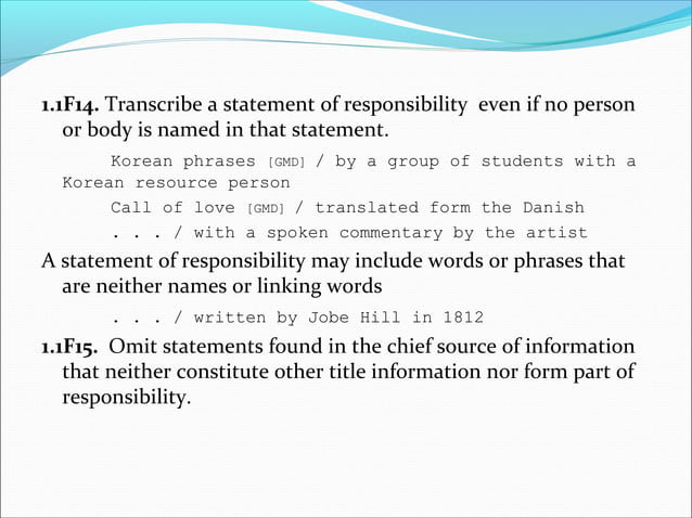 AACR2 8 Areas of Bibliographic Description | PPT
