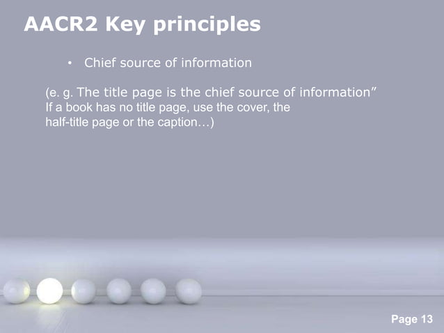 Anglo American Cataloging Rules 2nd Ed. - AACR2 | PPTX