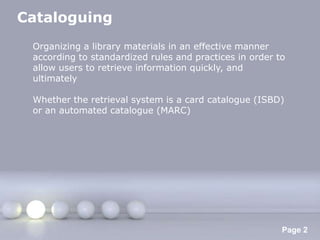 Anglo American Cataloging Rules 2nd Ed. - AACR2 | PPTX