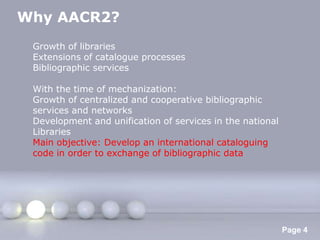 Anglo American Cataloging Rules 2nd Ed. - AACR2 | PPTX