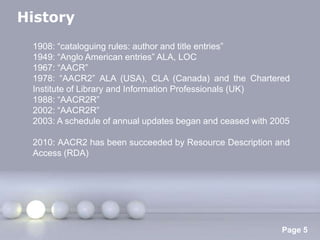 Anglo American Cataloging Rules 2nd Ed. - AACR2 | PPTX