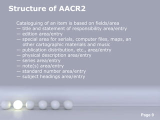 Anglo American Cataloging Rules 2nd Ed. - AACR2 | PPTX