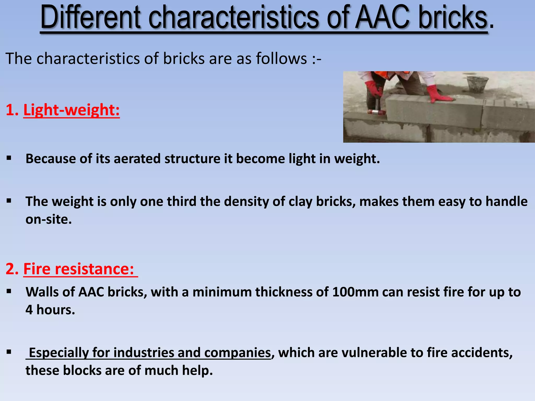 Auto-Claved concrete bricks(AAC) seminar ppt. | PPTX