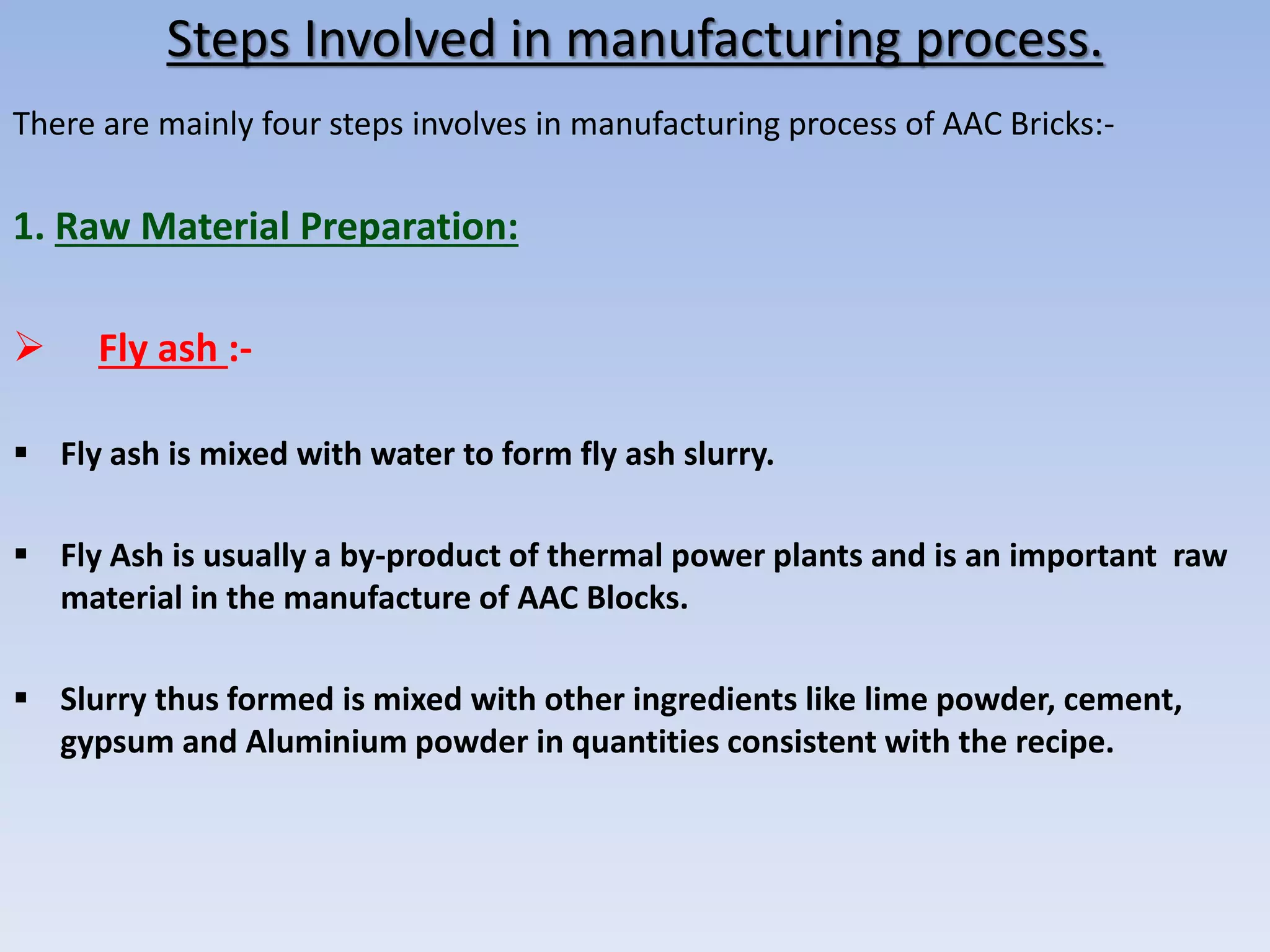 Auto-Claved concrete bricks(AAC) seminar ppt. | PPTX