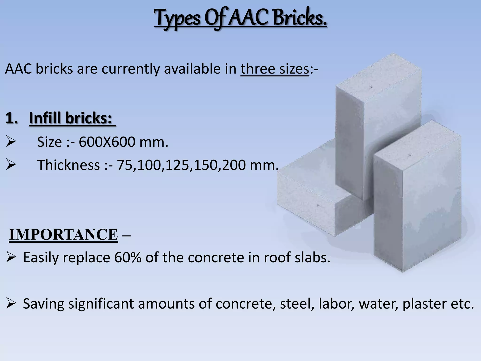 Auto-Claved concrete bricks(AAC) seminar ppt. | PPTX