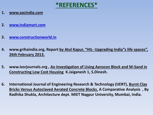 Auto-Claved concrete bricks(AAC) seminar ppt. | PPTX