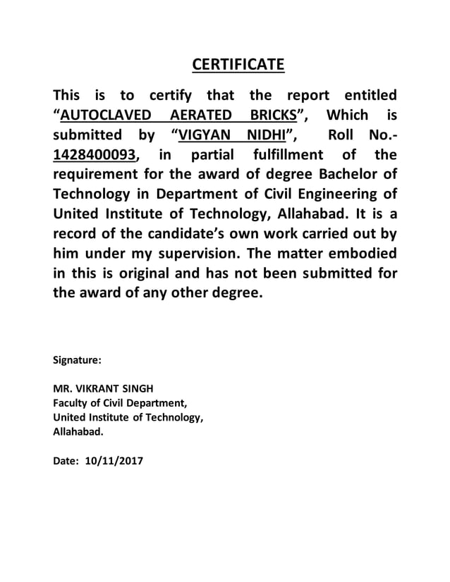 Autoclaved Aerated Concrete Bricks (AAC) Seminar Report. | DOCX