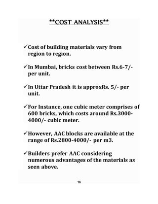 Autoclaved Aerated Concrete Bricks (AAC) Seminar Report. | DOCX