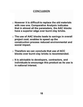 Autoclaved Aerated Concrete Bricks (AAC) Seminar Report. | DOCX