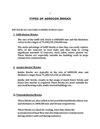 Autoclaved Aerated Concrete Bricks (AAC) Seminar Report. | DOCX