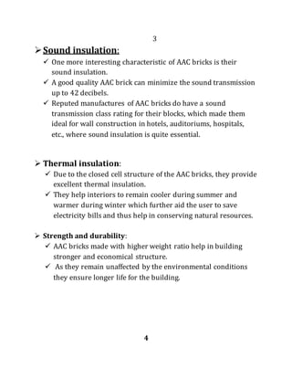 Autoclaved Aerated Concrete Bricks (AAC) Seminar Report. | DOCX