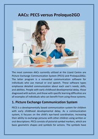 AACs: PECS versus Proloquo2GO | DOCX