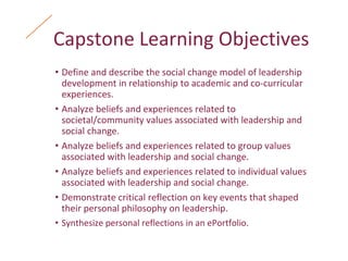 Leadership and Social Change: A Capstone ePortfolio Perspective | PPTX
