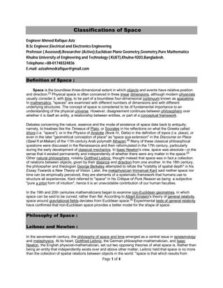 Classifications of Space | PDF