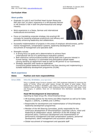 CV René Schori 2015 engl | PDF | Human Resources | Business