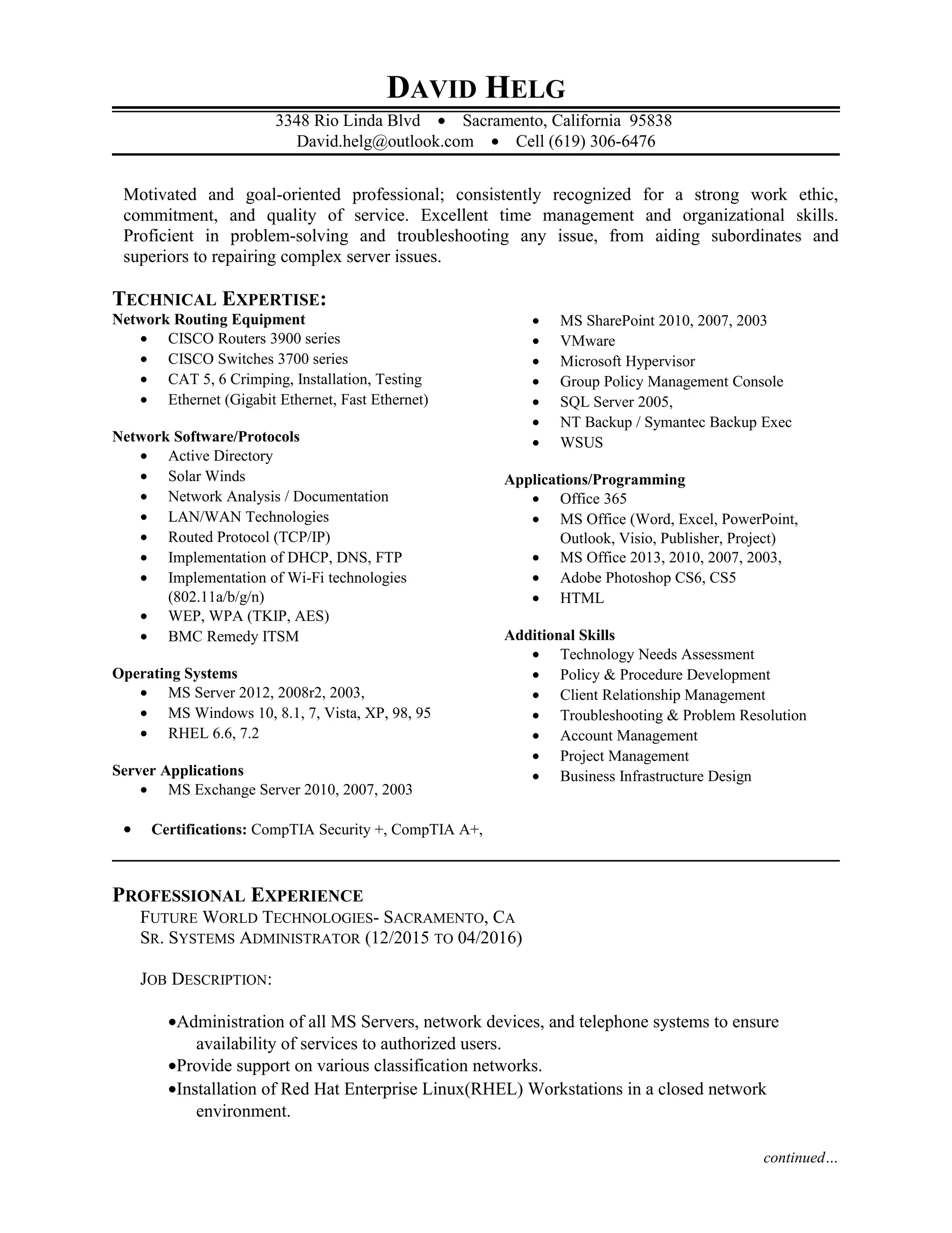David_Helg_IT_Resume(Updated) | DOC