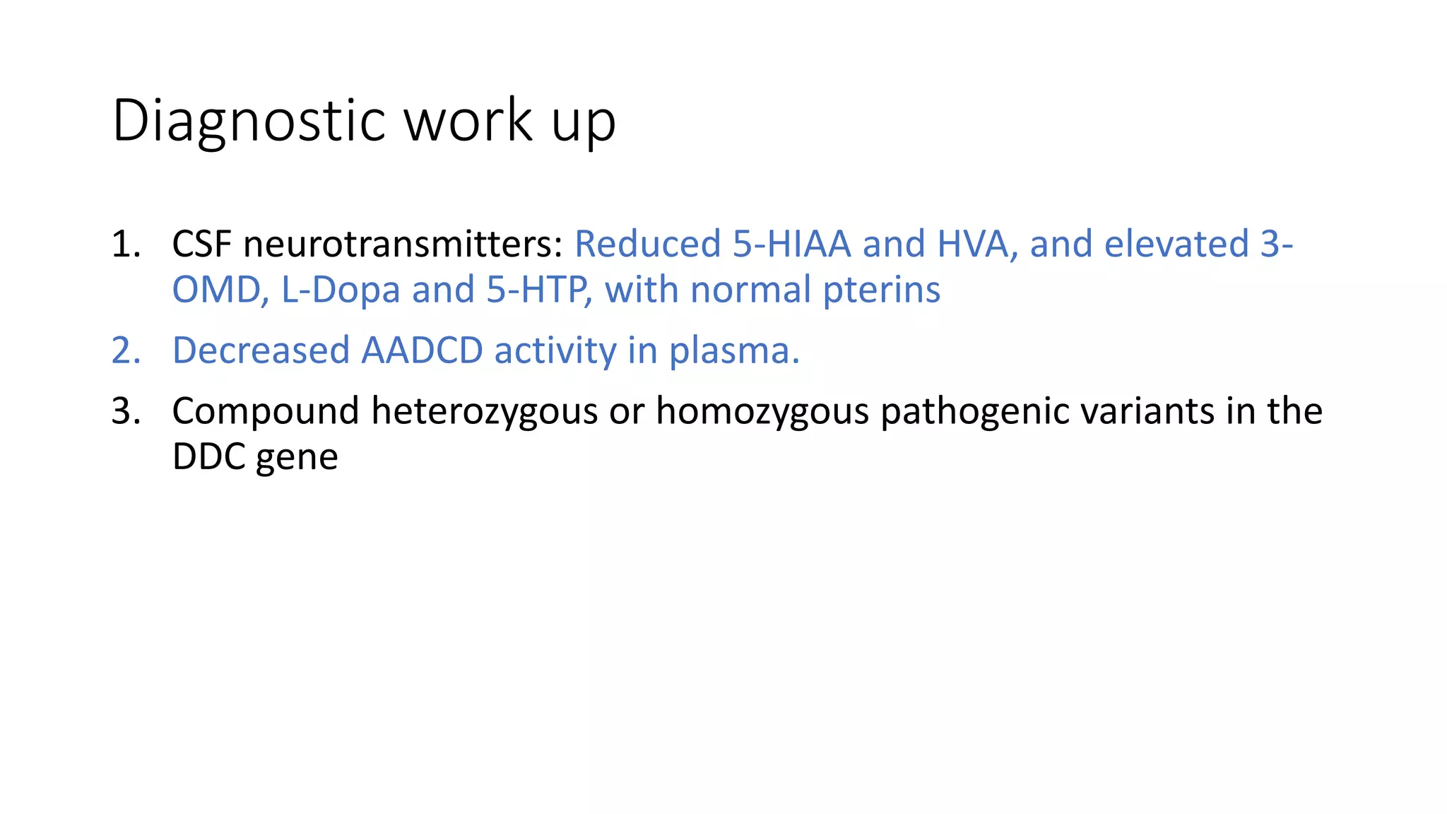 AADC presentation (Neurotransmitter disorder) | PPTX