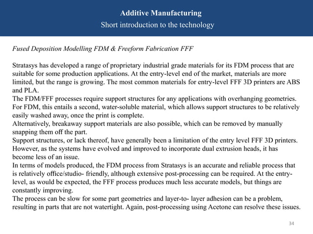 Additive manufacturing 3D Printing technology | PPTX