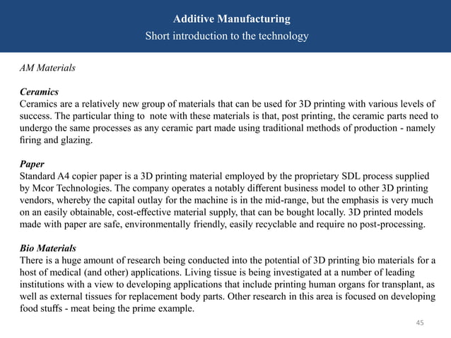 Additive manufacturing 3D Printing technology | PPTX