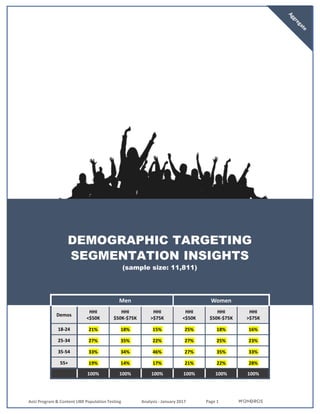Demo Segmentation Analysis | PPTX | Business | Business and Finance
