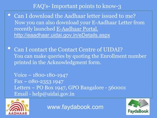 Aadhaar- complete guide to get your card | PPTX
