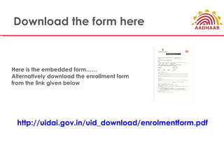 Aadhaar - How to get an Aadhaar card - UID India | PPT