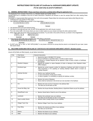 List of supporting documents for aadhaar | PDF