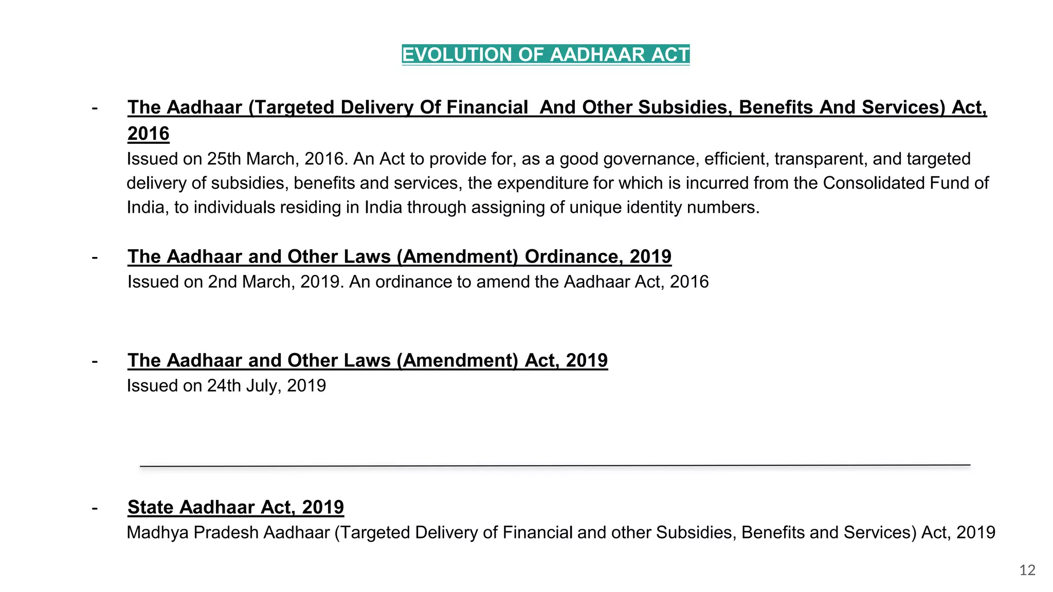 Aadhaar Act Presentation | PDF