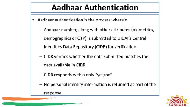 Aadhaar Authentication School Attendance Ppt