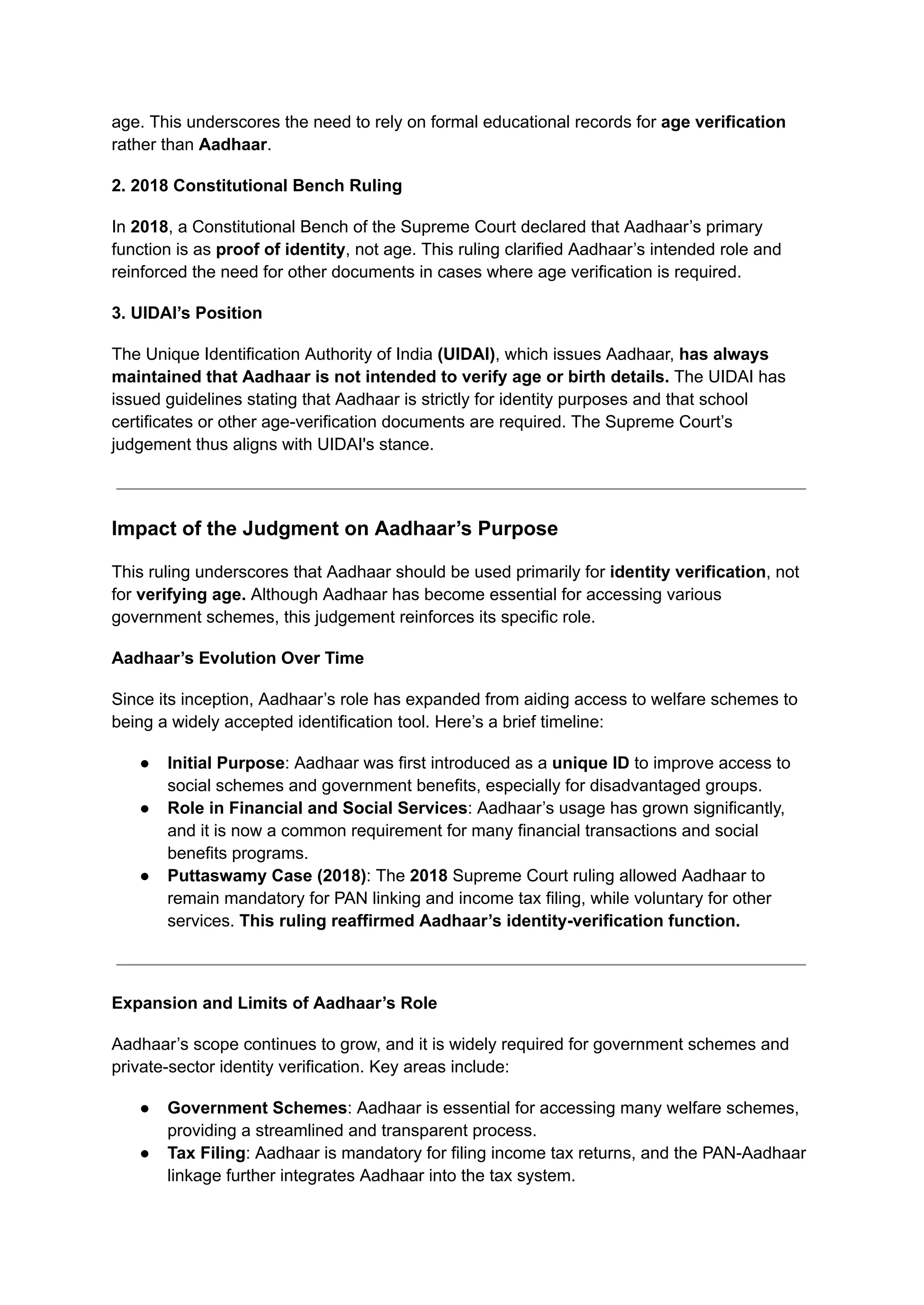 Aadhaar Card No Longer Proof of Age (2).pdf | Free Download