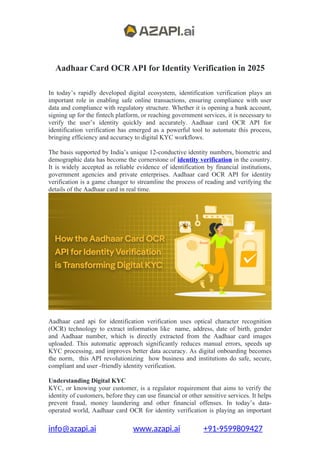 Aadhaar Card OCR API for Identity Verification in 2025.docx