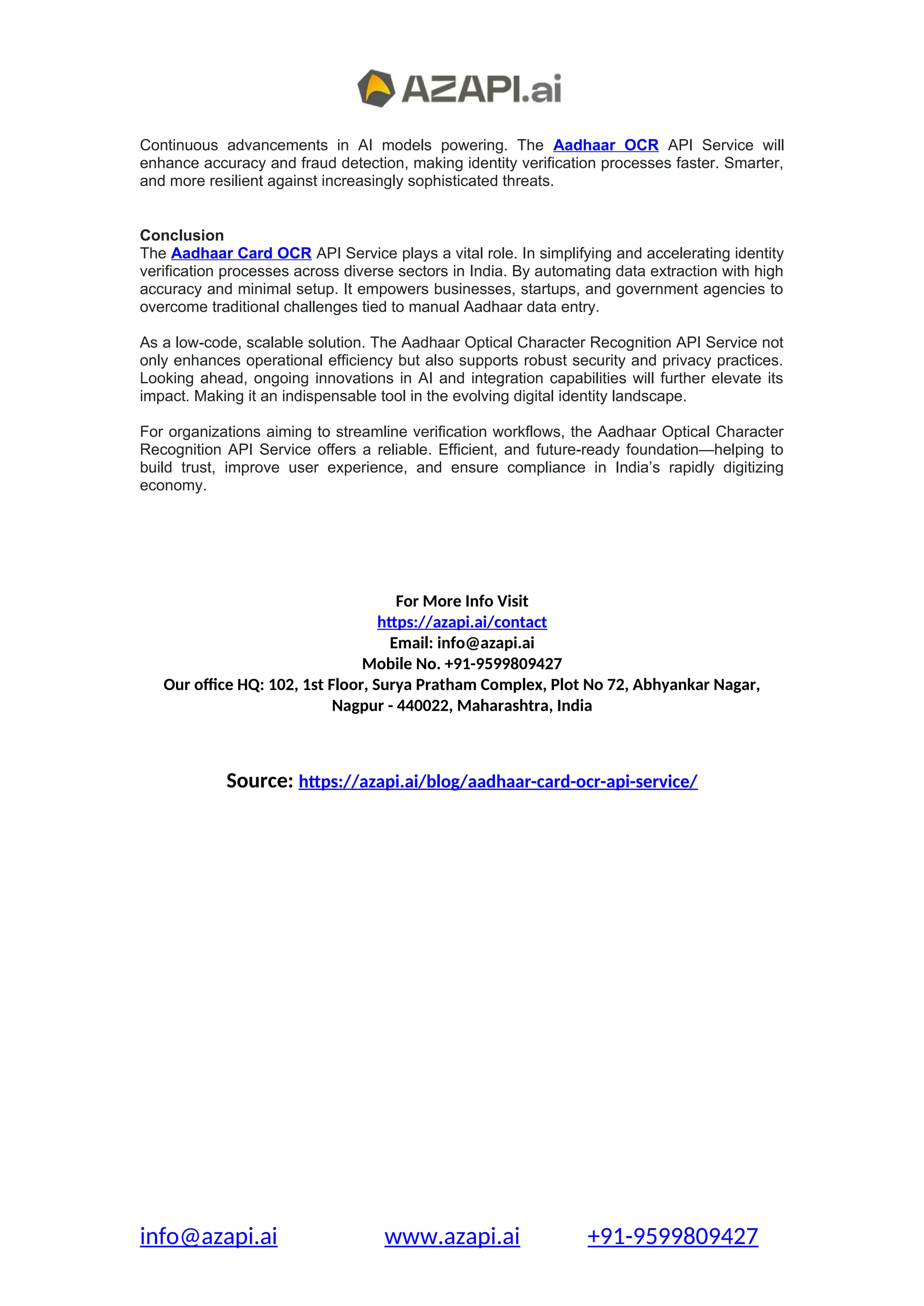 Aadhaar Card OCR API Service Simplify Your Identity Verification Process | DOCX