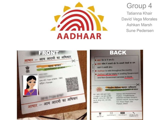 Aadhaar presentation at Harvard by Tatianna Khair David Vega Morales ...