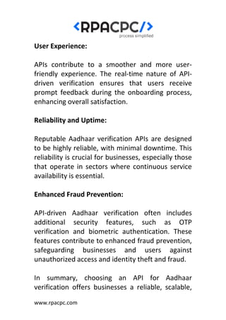 Aadhaar Verification API for Seamless User Onboarding.docx