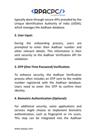 Aadhaar Verification API for Seamless User Onboarding.docx