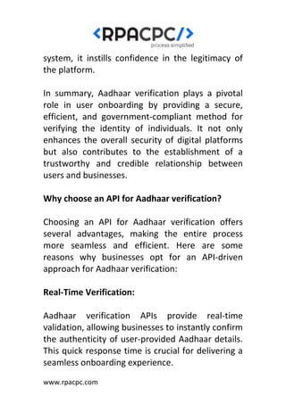Aadhaar Verification API for Seamless User Onboarding.docx