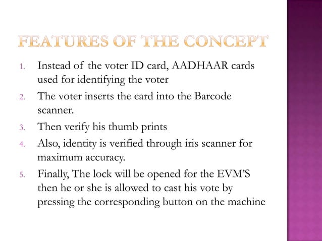 Aadhar based voting system | PPTX | Technology & Computing