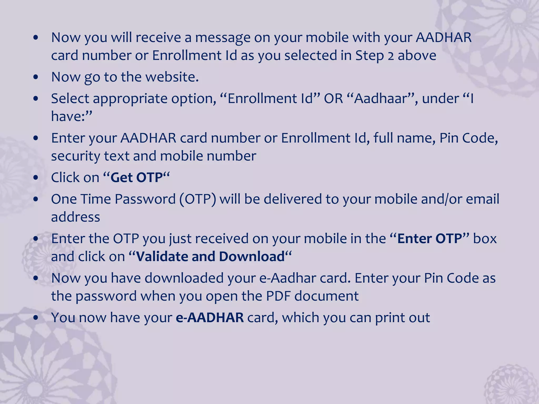Aadhar card number | PPTX