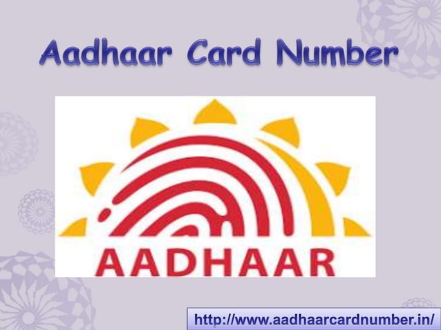 Aadhar card number | PPT