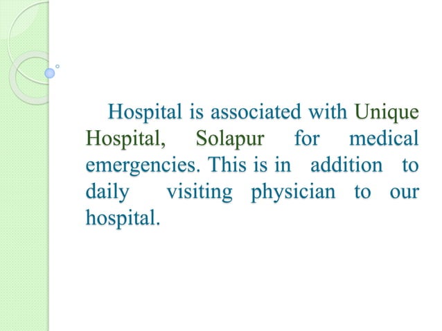 Aadhar Hospital, Solapur | PPTX | Mental Health | Diseases and Conditions