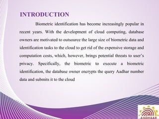 E-AADHAR USING BIOMETRIC | PPT
