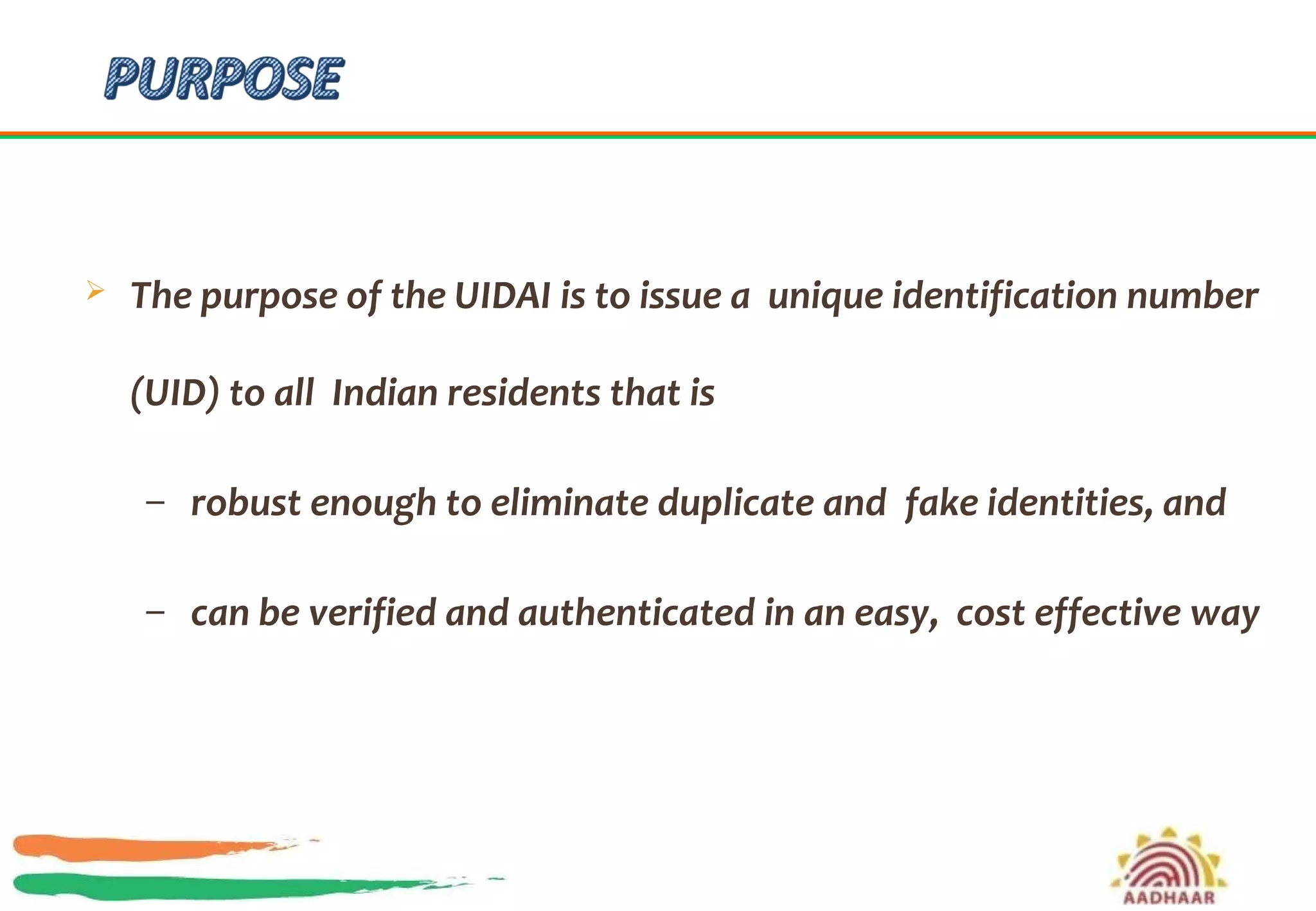 Aadhar project | PPT