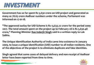 Aadhar project | PPT