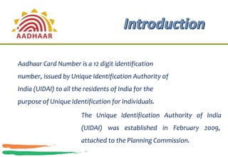 Aadhar project | PPT