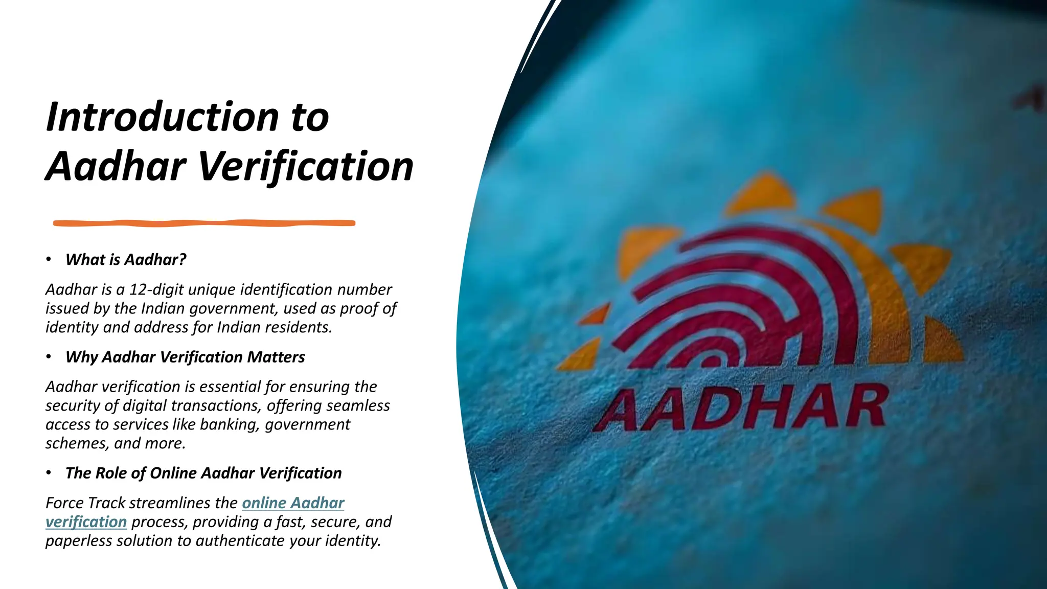 Aadhar Verification Online: Benefits and How to Use It | PPT