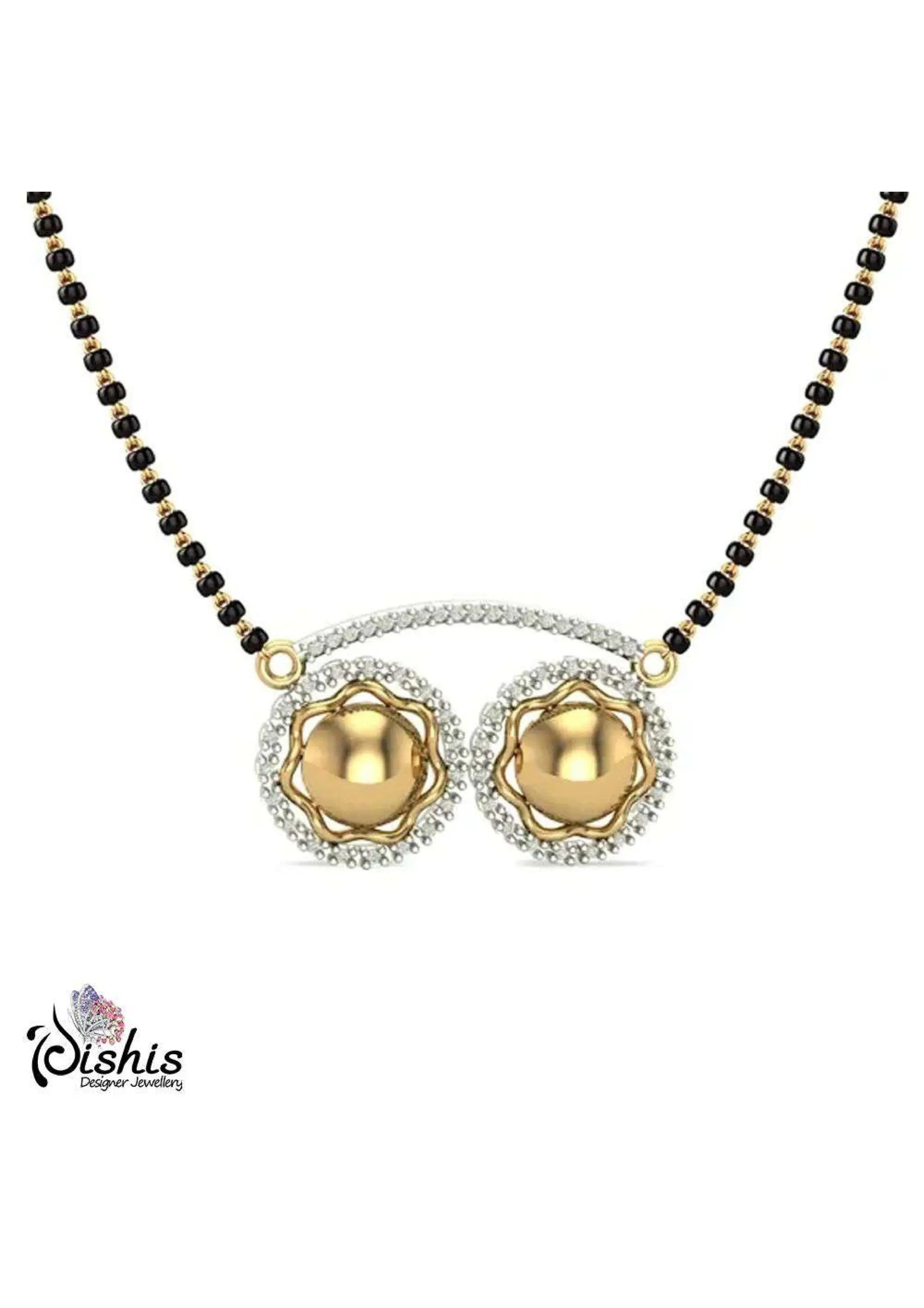 aadhaya 18k yellow gold diamond mangalsutra By Dishis Designer ...