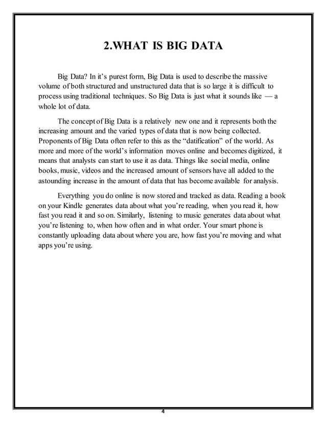 BIG DATA-Seminar Report | DOCX | Databases | Computer Software and ...