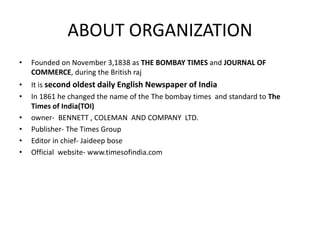 Times Of India presentation | PPT